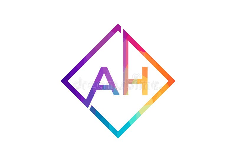 Low Poly and Initial AH Letter Logo Design, Vector Design Concept Stock ...