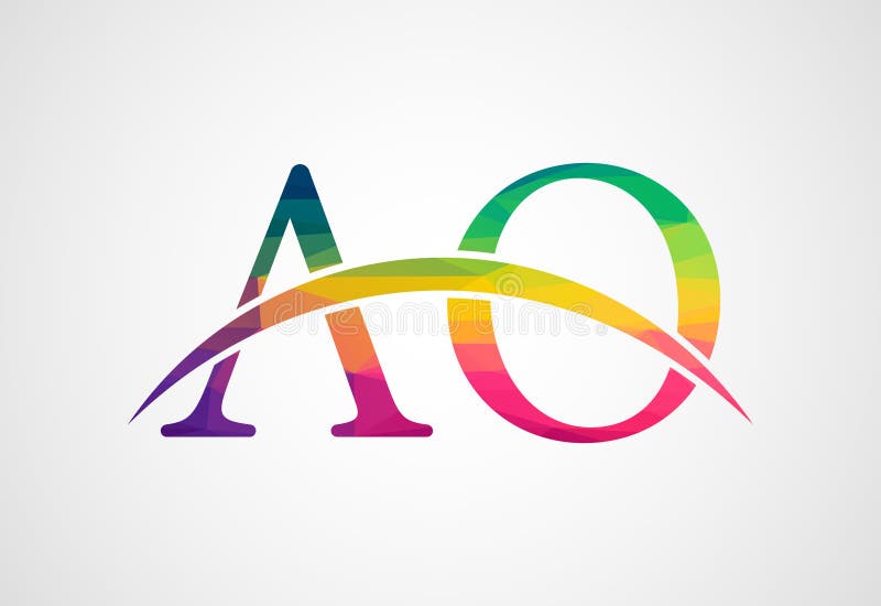 Low Poly and Initial AO Letter Logo Design, Vector Design Concept Stock ...