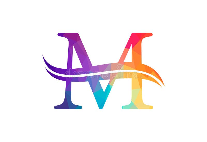 Low Poly and M Letter Logo Design, Vector Illustration Stock ...