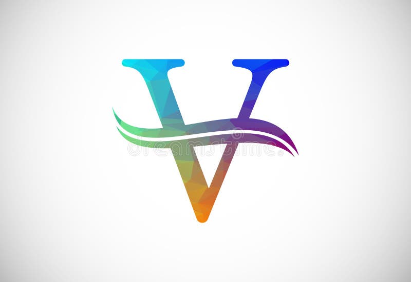 Low Poly and Initial V Letter Logo Design, Vector Illustration Stock ...