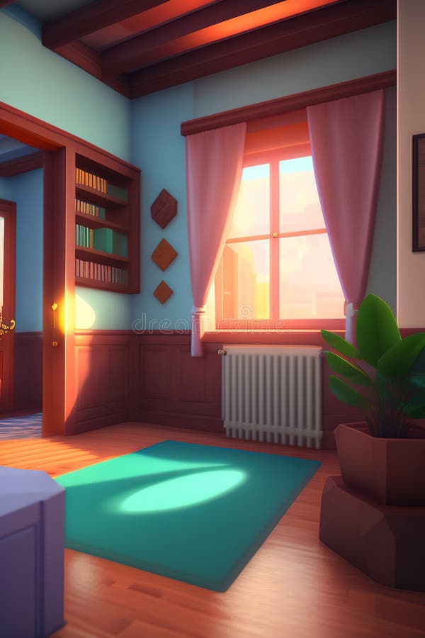 Low Poly:interior of Badroom in Apartment, Ai Generated Stock ...