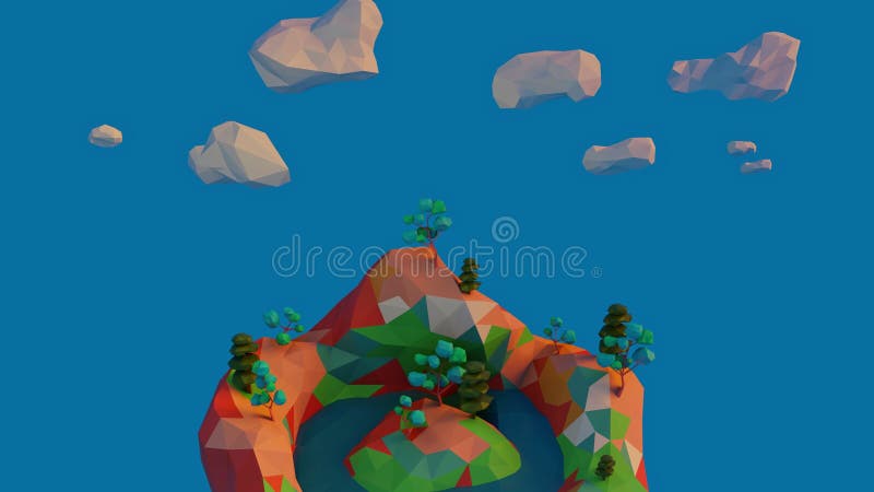 4K Low Poly Water Molecule Structure 3D Render Concept Loop Background ...