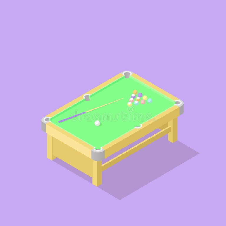 Low Poly Isometric Pool Table Stock Vector - Illustration of design ...