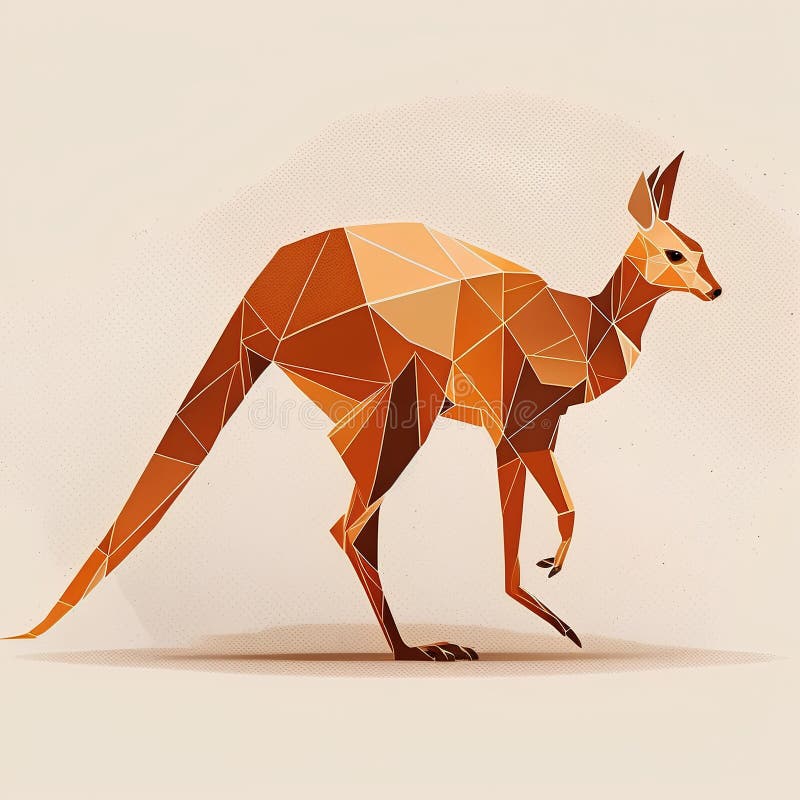 Low Poly Kangaroo. Geometric Polygonal Vector Illustration Stock ...