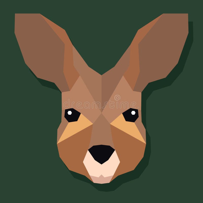 Low Poly Kangaroo Head Front. Vector Stock Vector - Illustration of ...