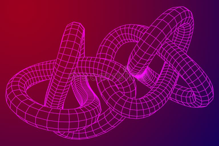 Low Poly Knot or Wire Wireframe Mesh Background. Stock Vector ...