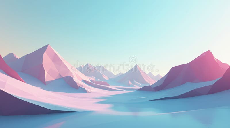 Low Poly Landscape Background with Geometric Mountains and Sharp Angles ...