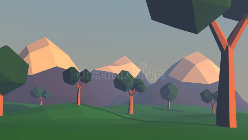 Low Poly Mountains Landscape. Geometric Polygonal Stock Vector ...