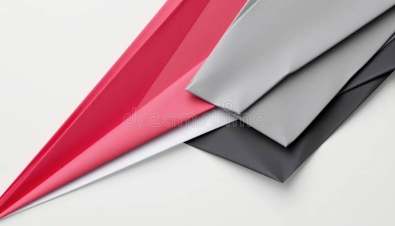 Low Poly Layered Fold from Pale Ruby To Ceramic Gray on White, Diagonal ...