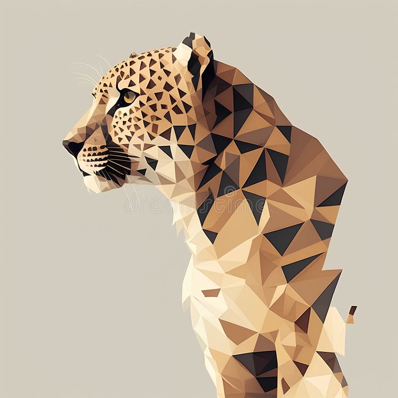 Low poly leopard stock vector. Illustration of animal - 57796944