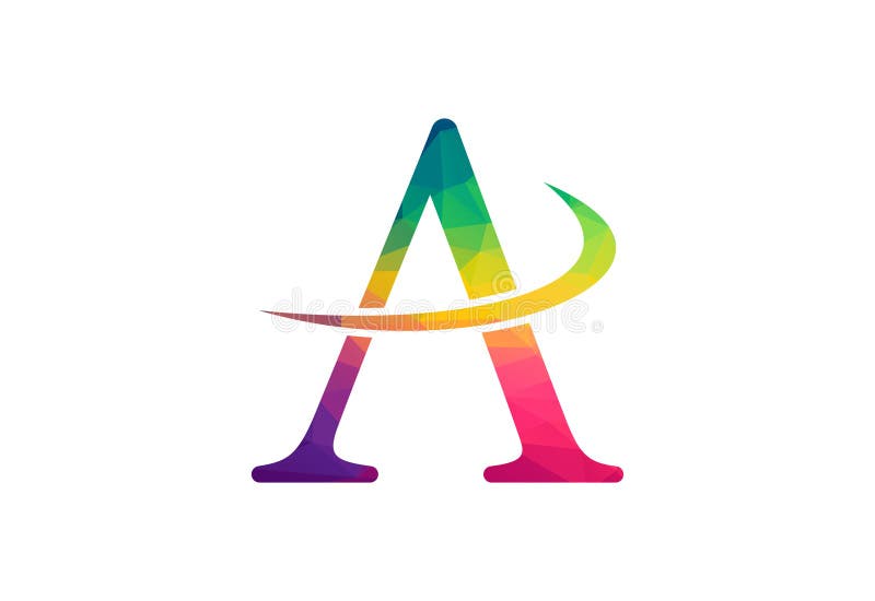 Low Poly and a Letter Logo Design, Vector Illustration Stock ...