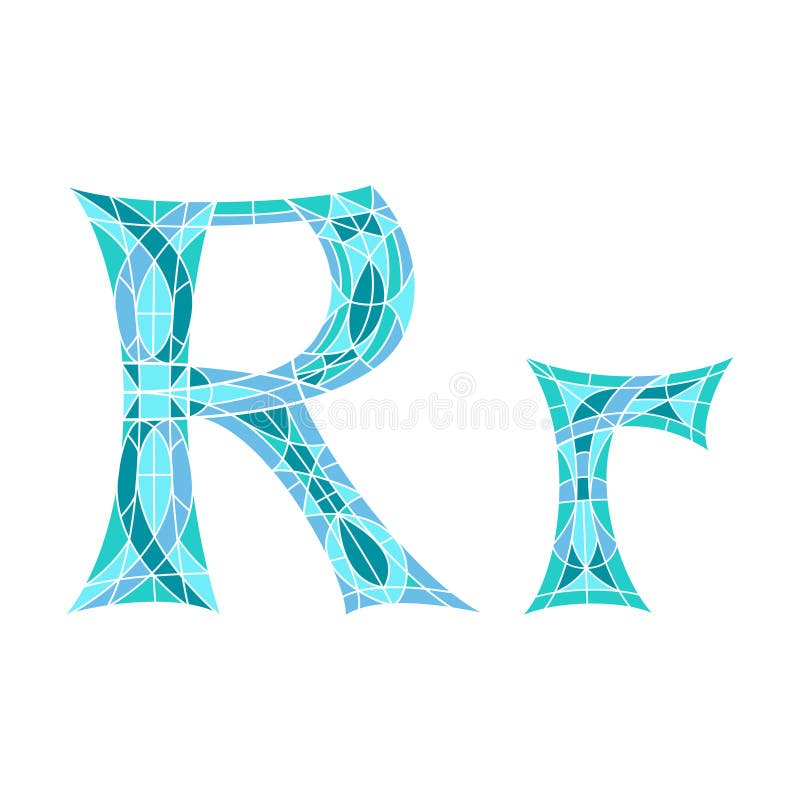 Low Poly Letter R in Blue Mosaic Polygon Stock Vector - Illustration of ...