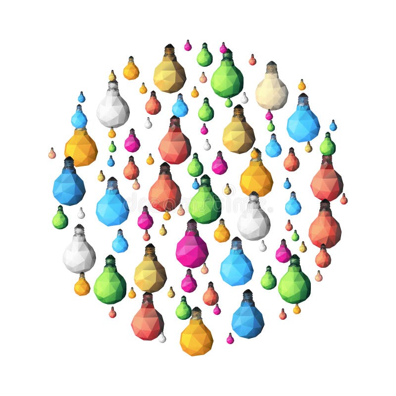 Electric Bulbs Arranged In A Circle Stock Illustration - Illustration ...