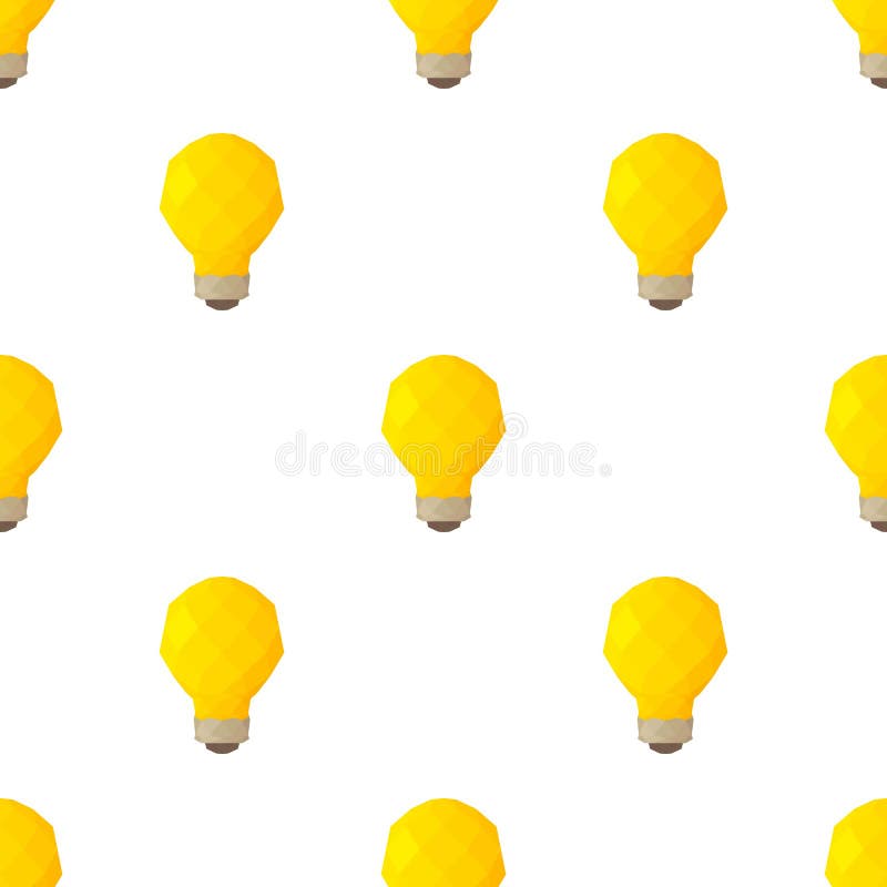Low Poly Light Bulb Pattern Seamless Vector Stock Vector - Illustration ...