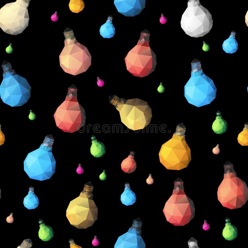 Low poly light bulbs set. stock vector. Illustration of poly - 89145915