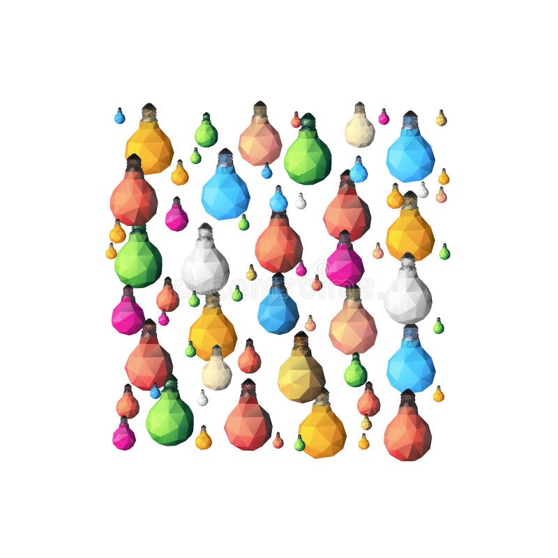 Low Poly Light Bulb. Square Composition Stock Vector - Illustration of ...