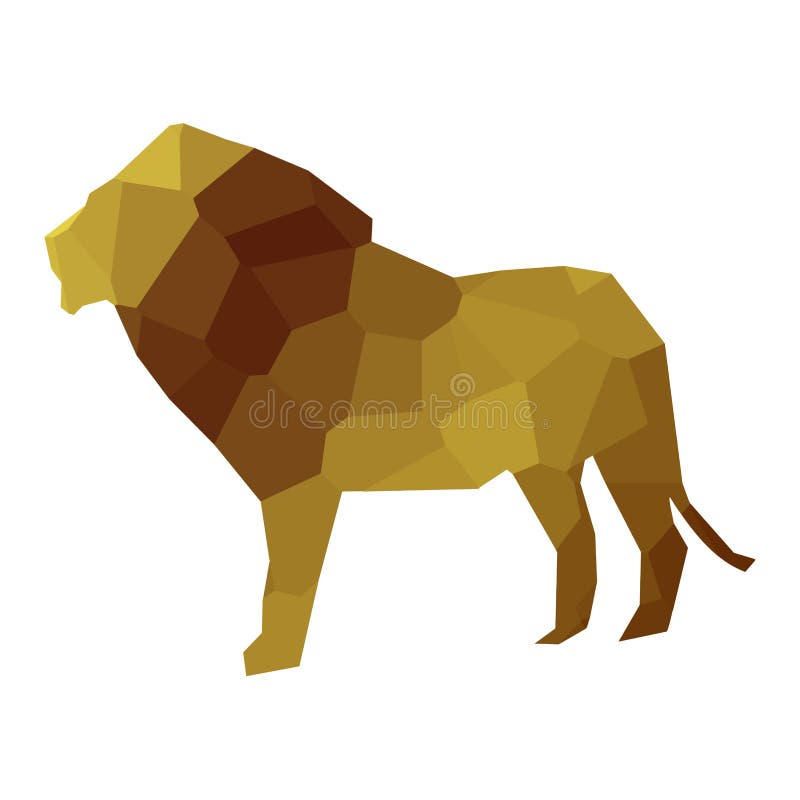 Low poly lion stock illustration. Illustration of wildlife - 92690567