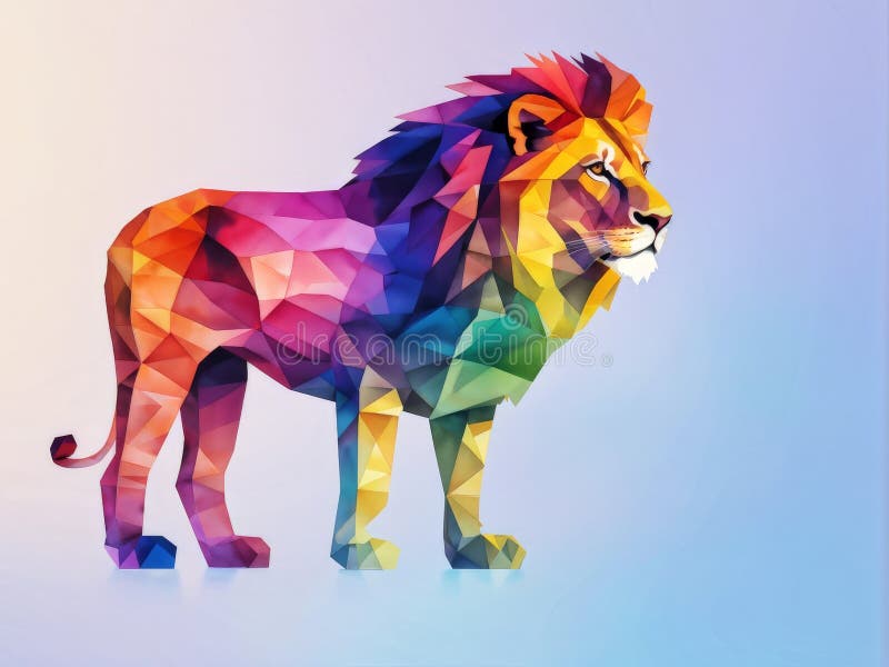 Low Poly Lion Lion. Polygonal Vector Illustration Stock Illustration ...