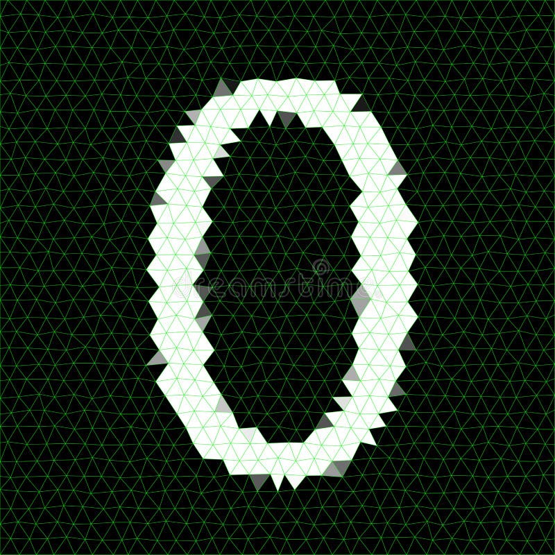 Low Poly. Low Poly Alphabet Collection. Number Zero Stock Illustration ...