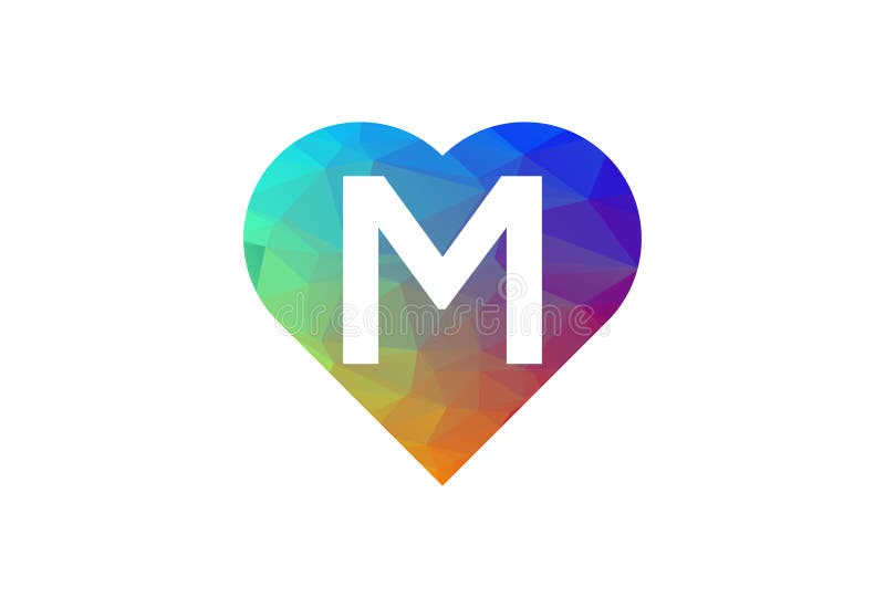 Low Poly and M Letter Logo Design, Vector Illustration Stock ...