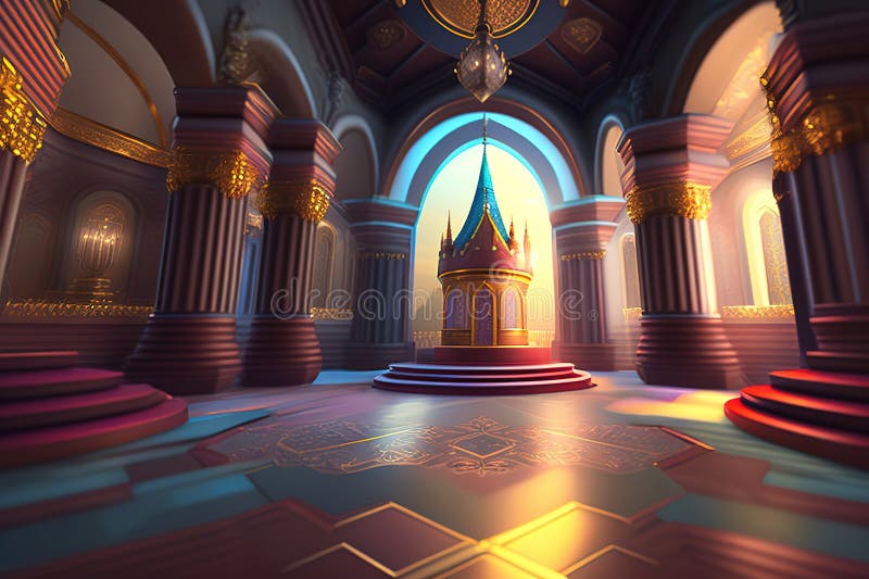 Low Poly: Magic Castle, Interior, Wide Angle, Ai Generated Stock ...