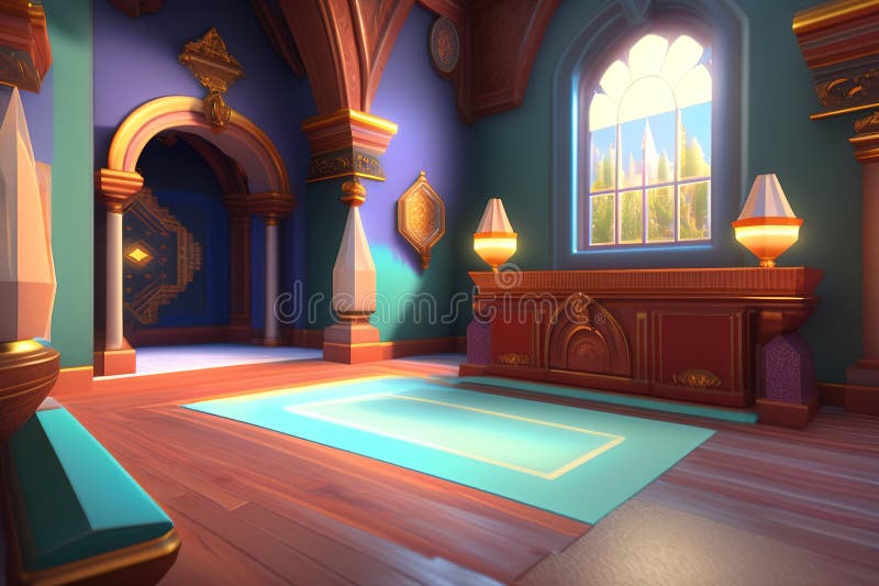 Low Poly: Magic Castle, Interior, Wide Angle, Ai Generated Stock ...