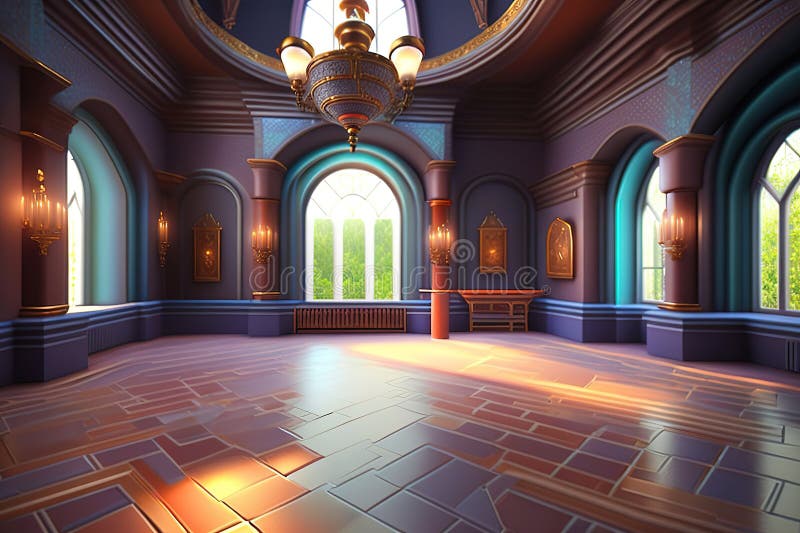 Low Poly: Magic Castle, Interior, Wide Angle, Ai Generated Stock ...