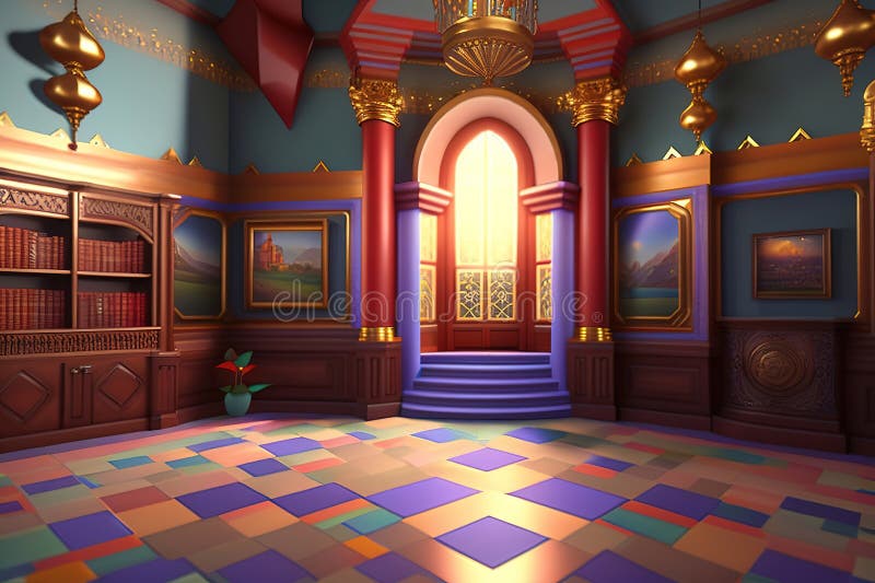 Low Poly: Magic Castle, Interior, Wide Angle, Ai Generated Stock ...