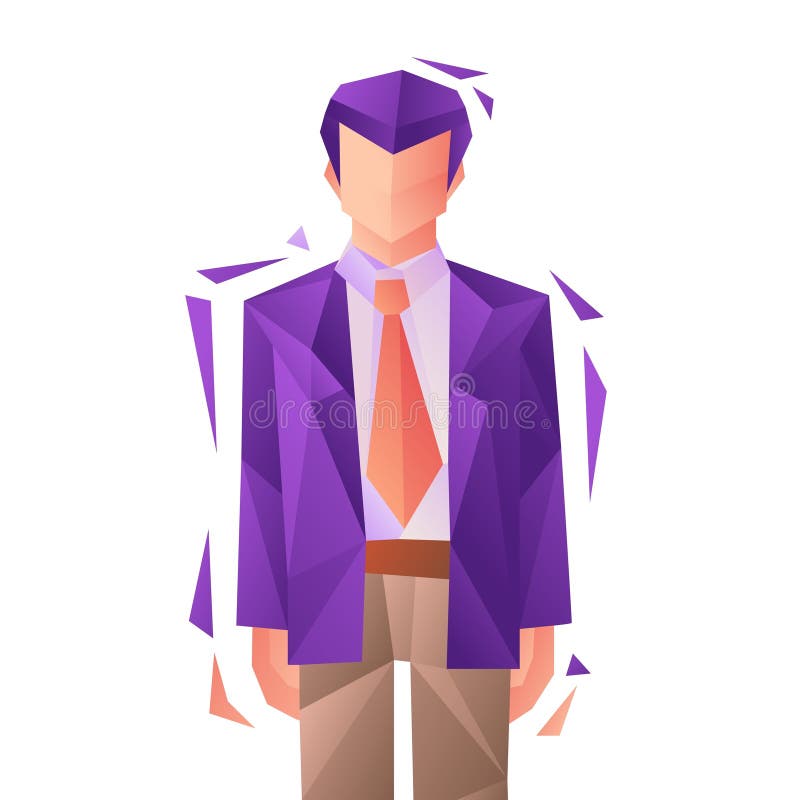 Low Poly Man in Suit Standing, Vector Illustration Stock Vector ...
