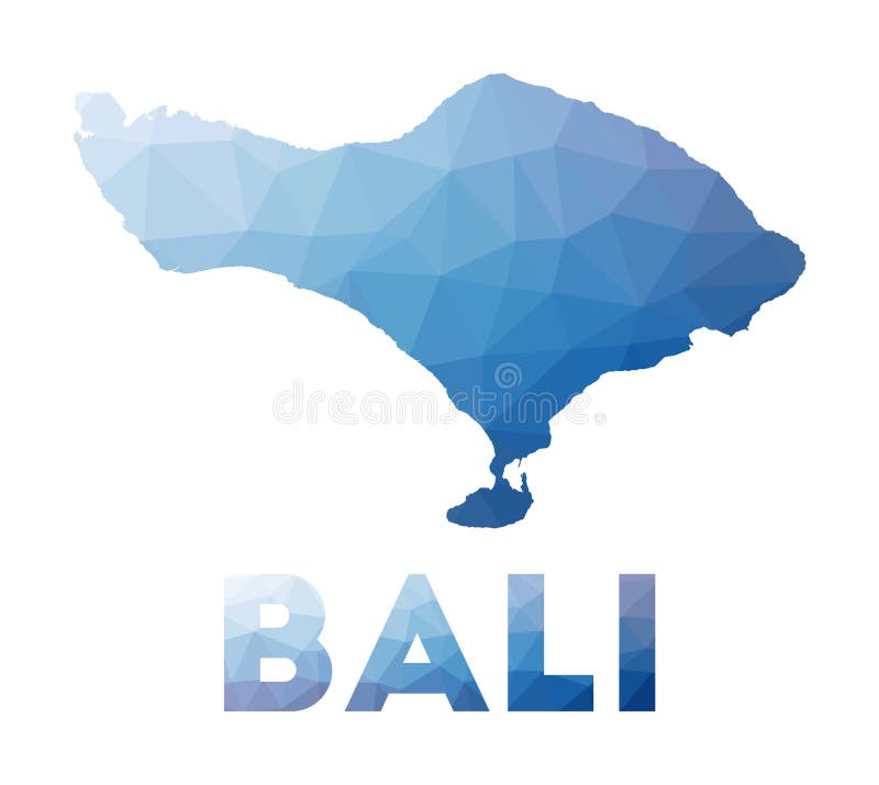 Low poly map of Bali. stock vector. Illustration of digital - 233154603