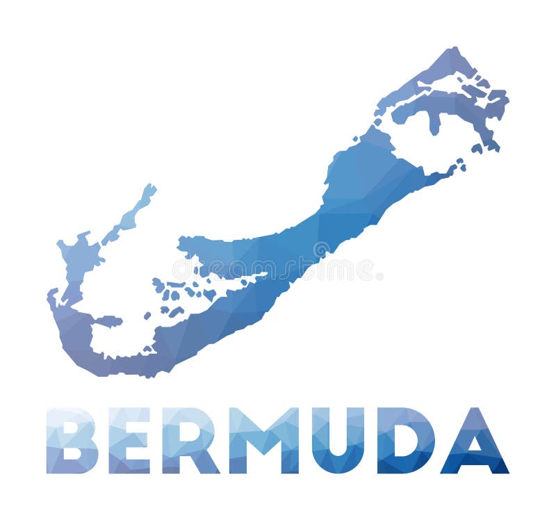 Low poly map of Bermuda. stock vector. Illustration of northern - 240613552