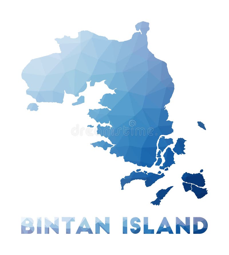 Low Poly Map of Bintan Island. Stock Vector - Illustration of outline ...