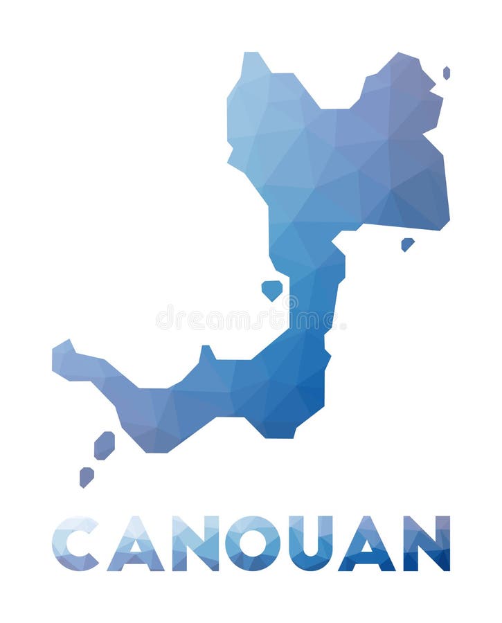 Low poly map of Canouan. stock vector. Illustration of grenadines ...
