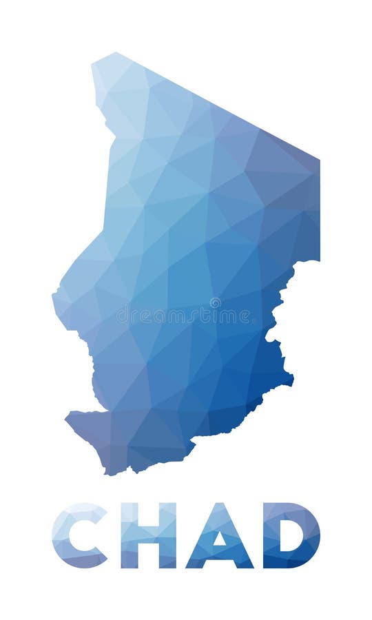 Low poly map of Chad. stock vector. Illustration of africa - 235786745