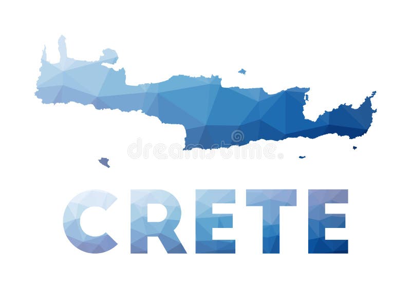 Low poly map of Crete. stock vector. Illustration of outline - 236594241