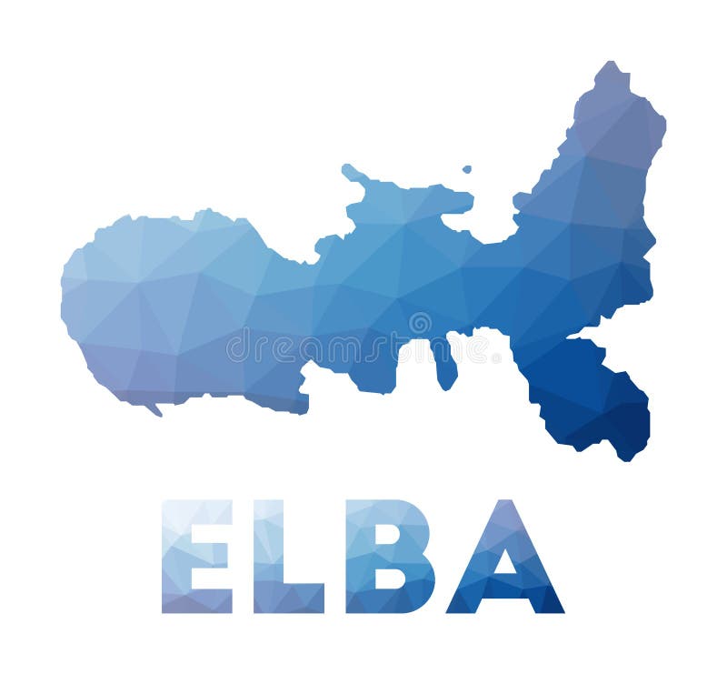 Low poly map of Elba. stock vector. Illustration of element - 233377882