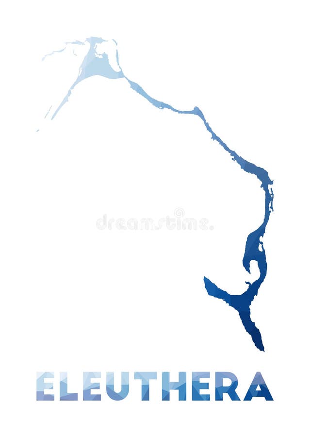 Low poly map of Eleuthera. stock vector. Illustration of outline ...