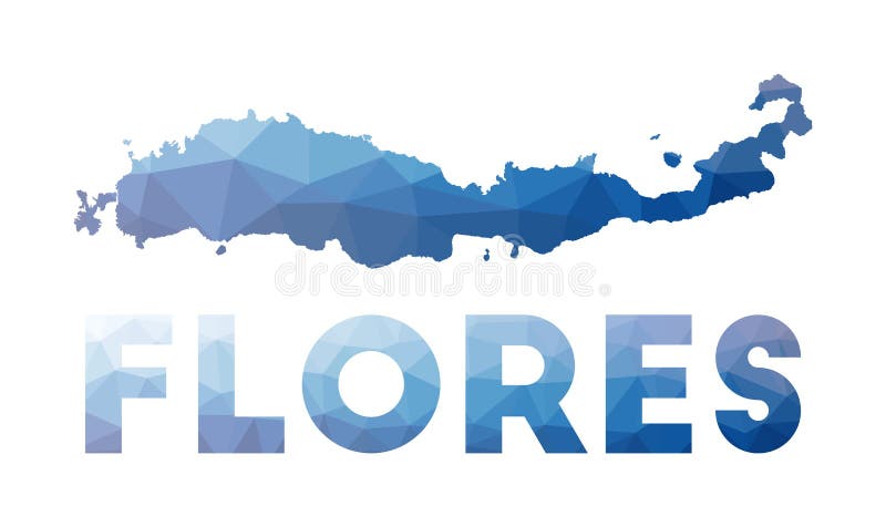 Low poly map of Flores. stock vector. Illustration of element - 235084819