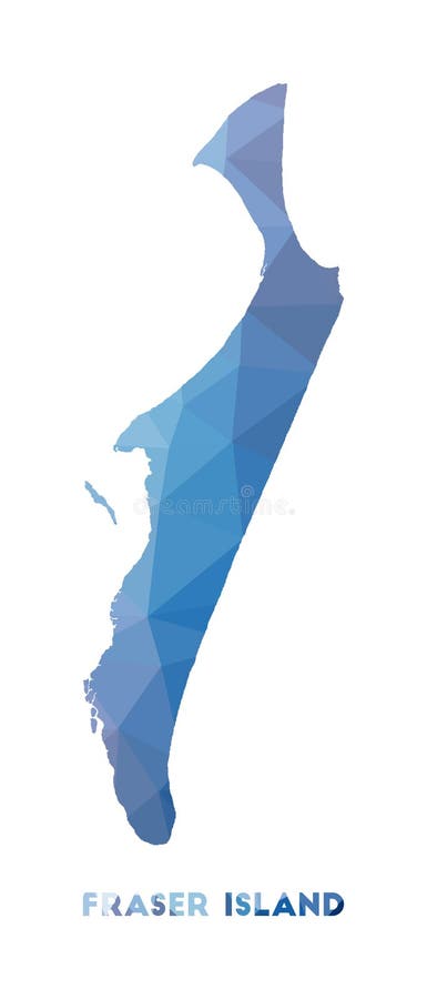 Low Poly Map of Fraser Island. Stock Vector - Illustration of digital ...