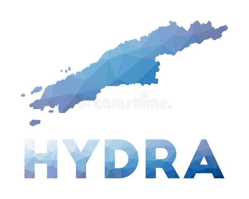 Low poly map of Hydra. stock vector. Illustration of polygon - 234797635
