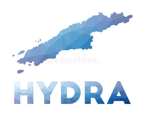 Low poly map of Hydra. stock vector. Illustration of polygon - 234797635