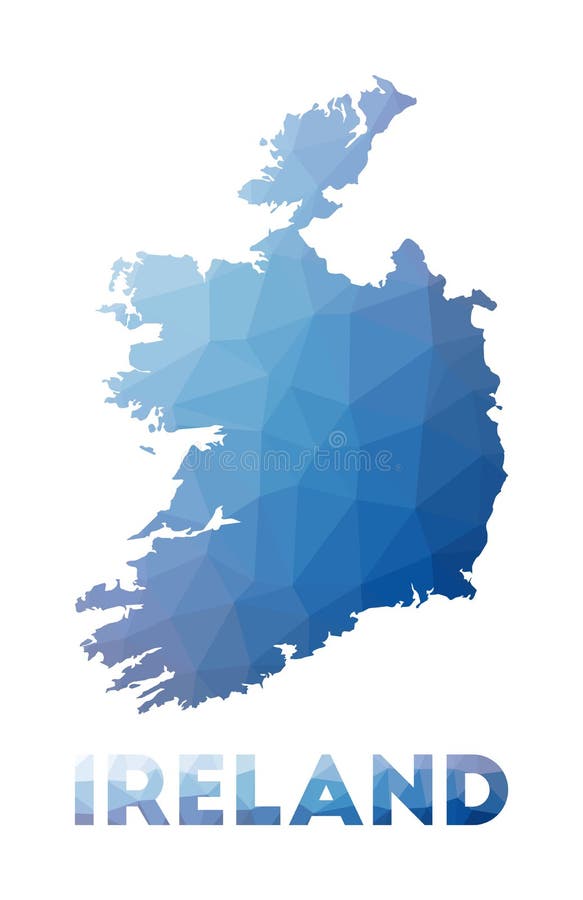 Ireland Map in Geometric Polygonal Style. Abstract Gems Triangle. Stock ...