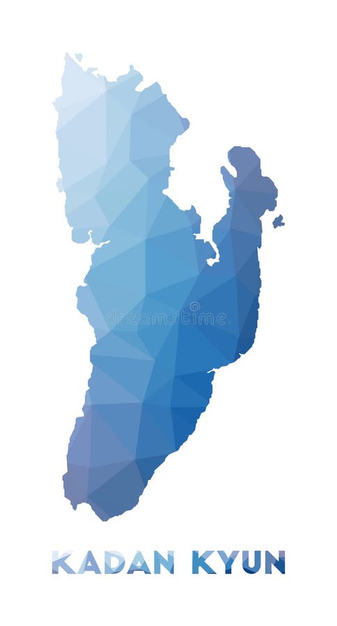 Low Poly Map of Kadan Kyun. Stock Vector - Illustration of location ...