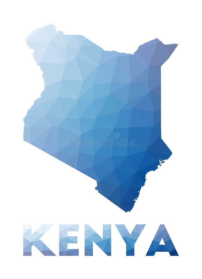 Kenya geometric map. stock vector. Illustration of africa - 174847216
