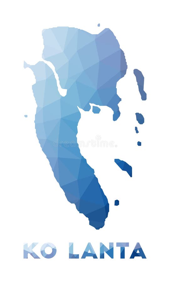 Low poly map of Ko Lanta. stock vector. Illustration of isolated ...