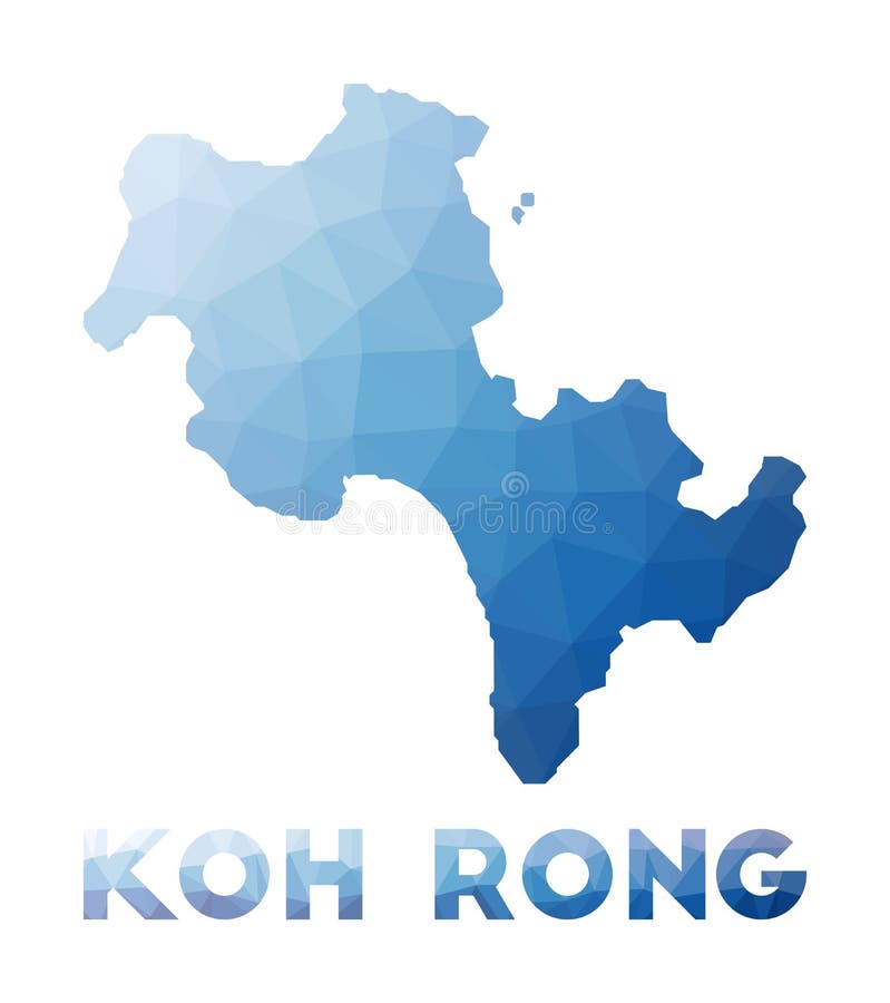 Low poly map of Koh Rong. stock vector. Illustration of asia - 238849503
