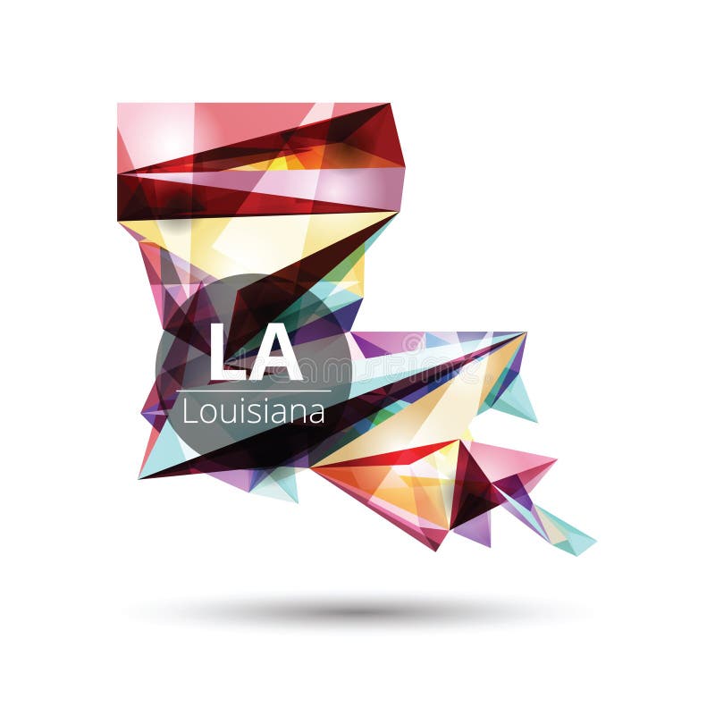 Low Poly Map of Louisiana State. Vector Illustration Decorative Design ...