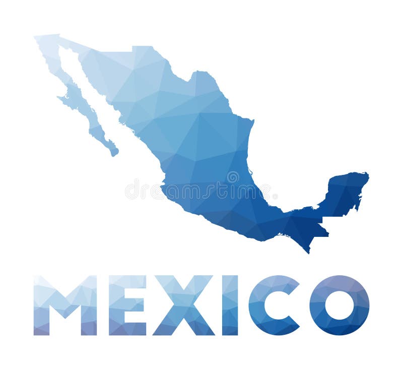 Low poly map of Mexico. stock vector. Illustration of polygon - 235084447