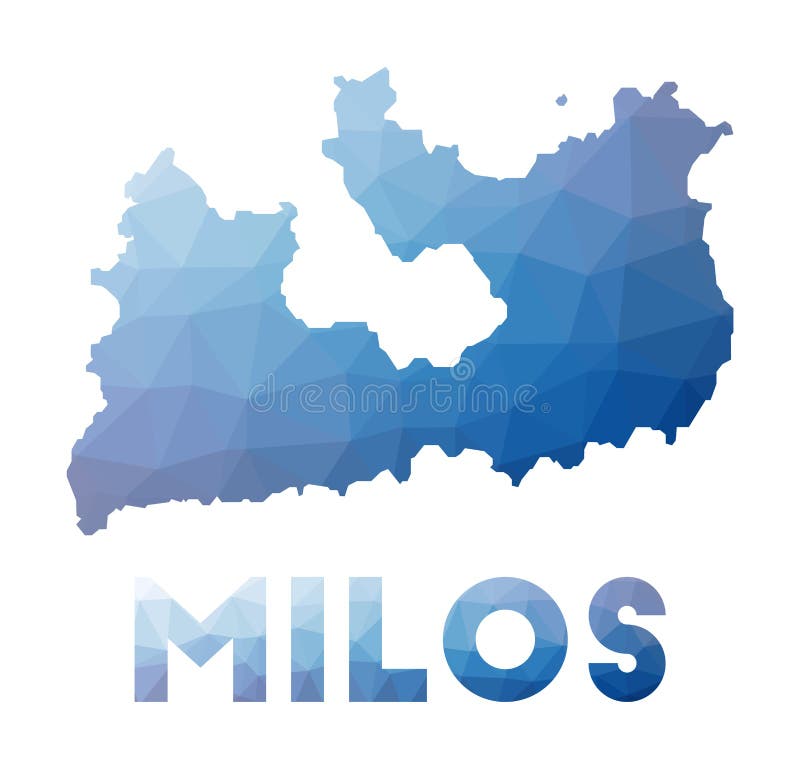 Low poly map of Milos. stock vector. Illustration of poly - 235084598