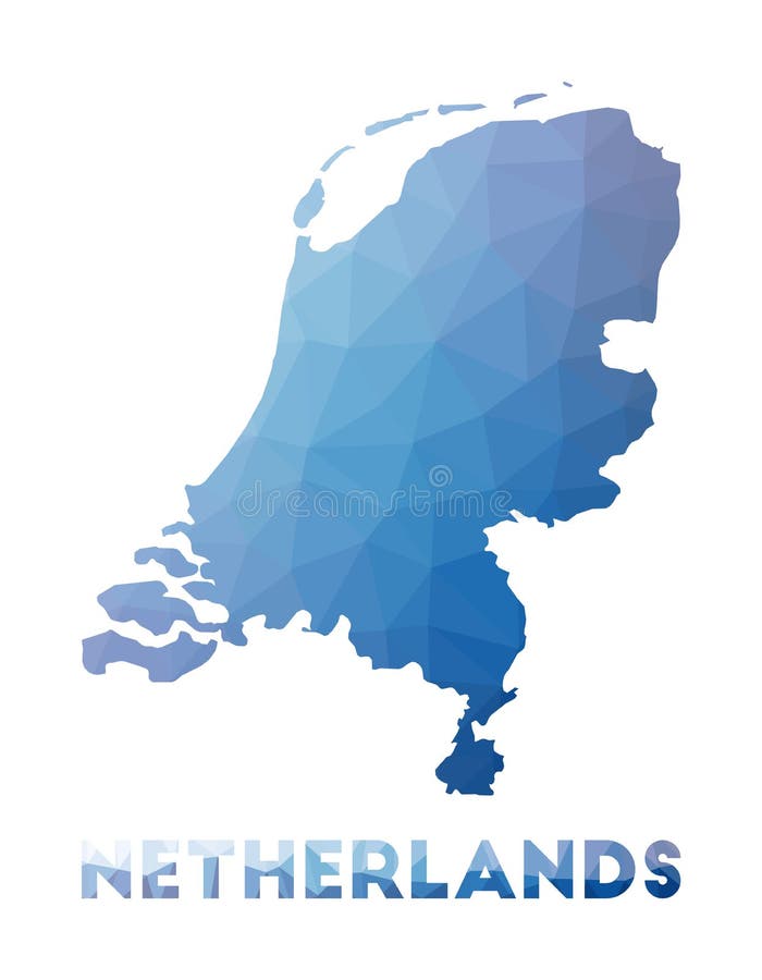 Low Poly Map of Netherlands. Stock Vector - Illustration of information ...